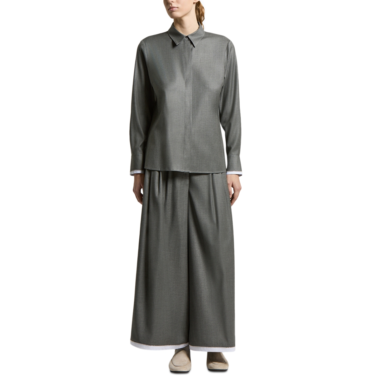 PESERICO Peserico Shiny Wool & Viscose Stretch Twill Shirt